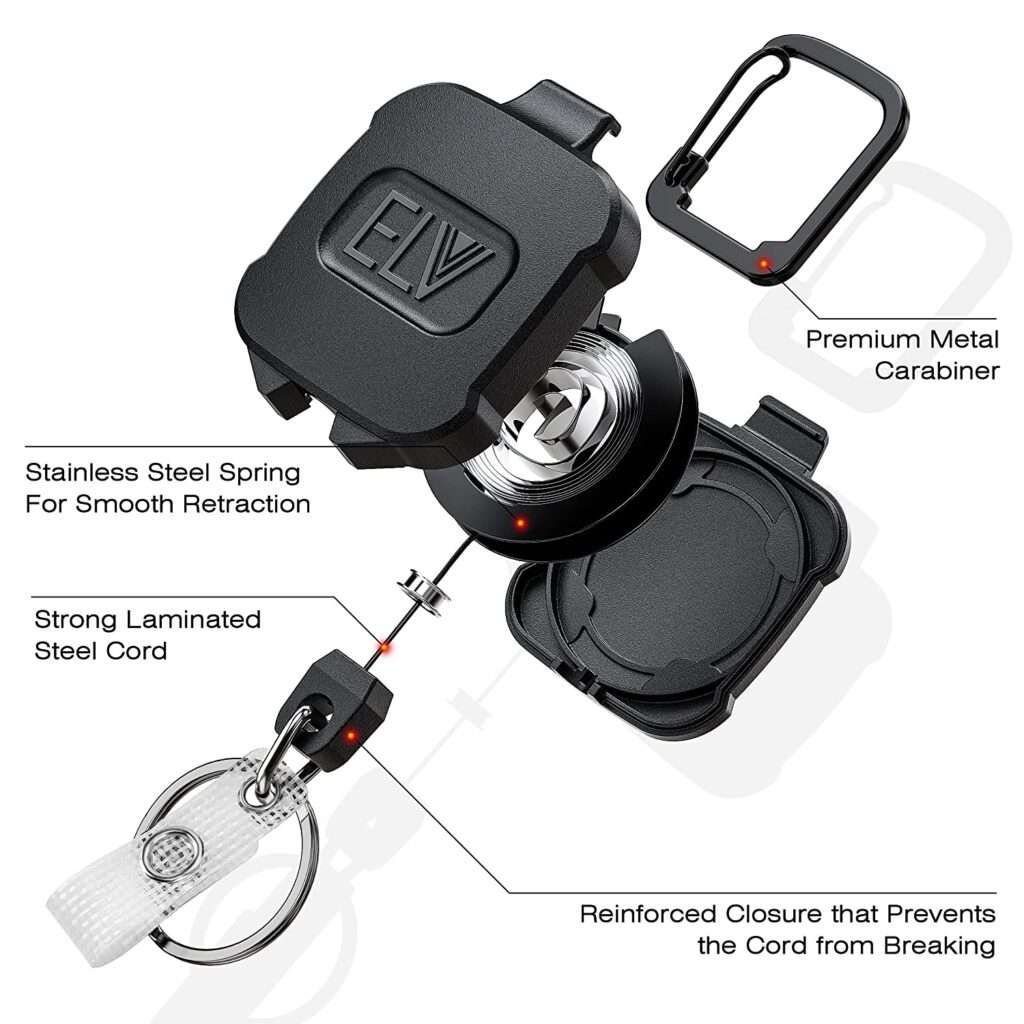 BUY ELV DIRECT Self Retractable ID Badge Key Holder Reel, Heavy Duty