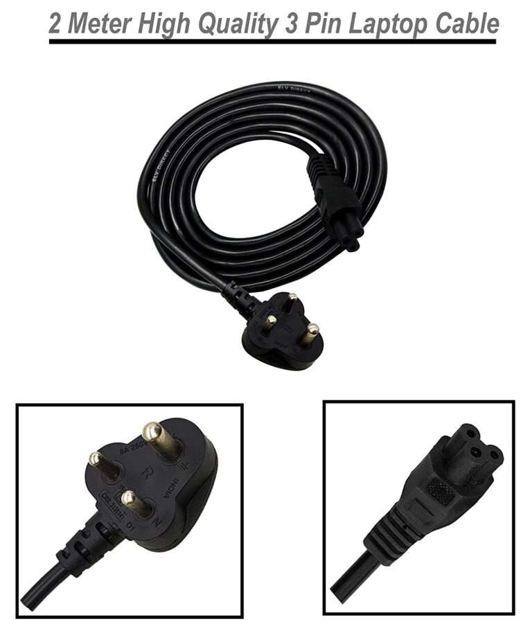 BUY ELV Direct Laptop Power Cable Cord 3 Pin Adapter(2 Meter)